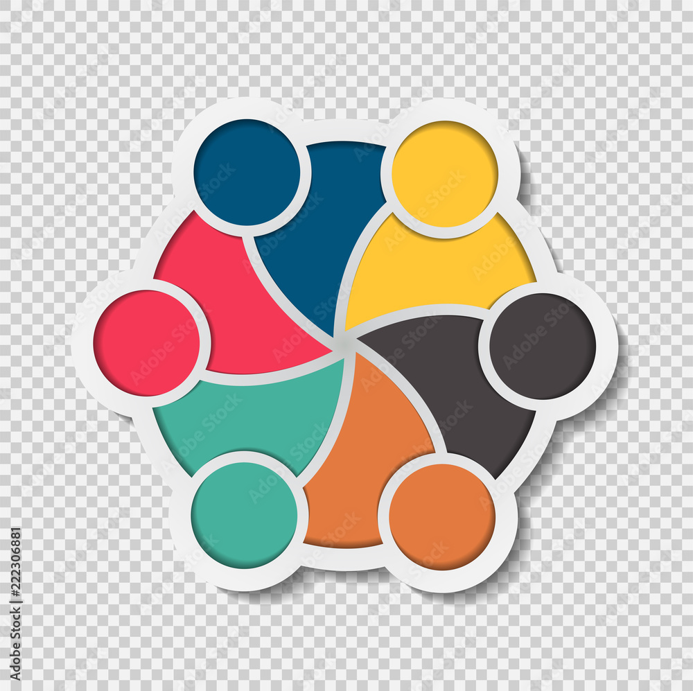 meeting teamwork room people logo.group of six persons in circle Stock ...
