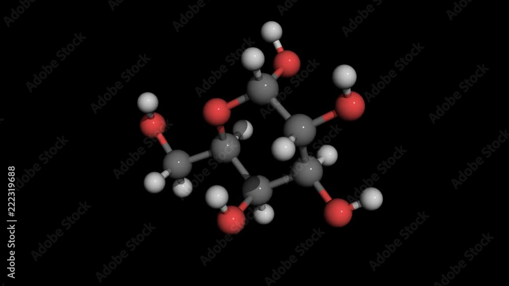 D-Galactose molecule model rotating. D-galactose is a monosaccharide ...