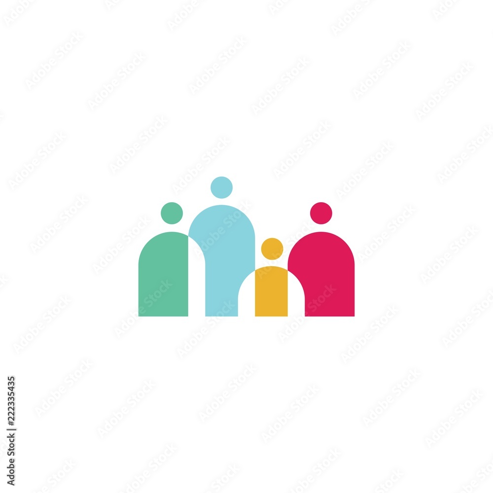 people family together human unity logo vector icon Stock Vector ...