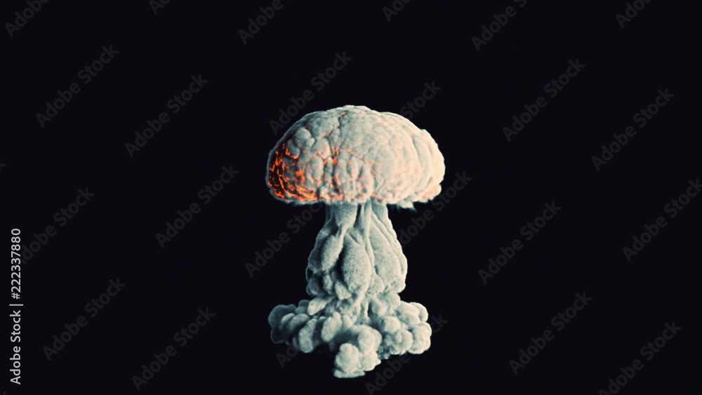 Realistic isolated fiery explosion on black background. Large blast ...