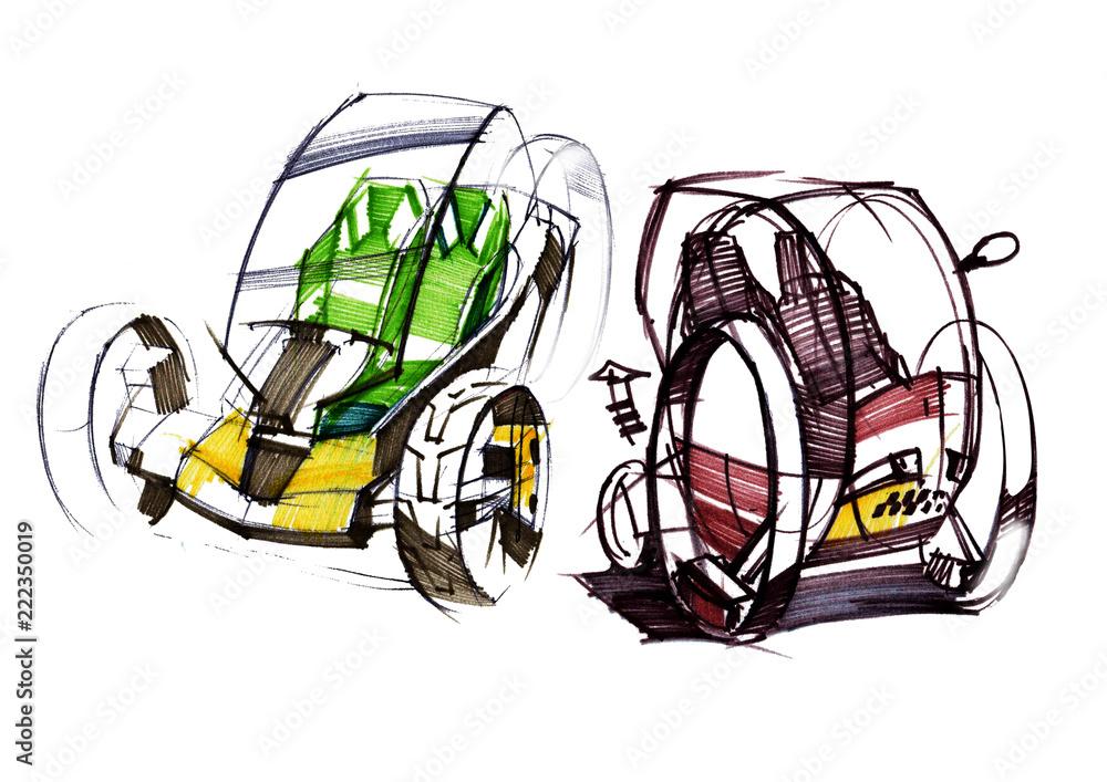 Sketch design is an exclusive compact electric car project for the city ...