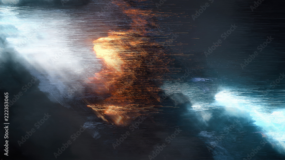 glitch art - pixel sorting Stock Illustration | Adobe Stock
