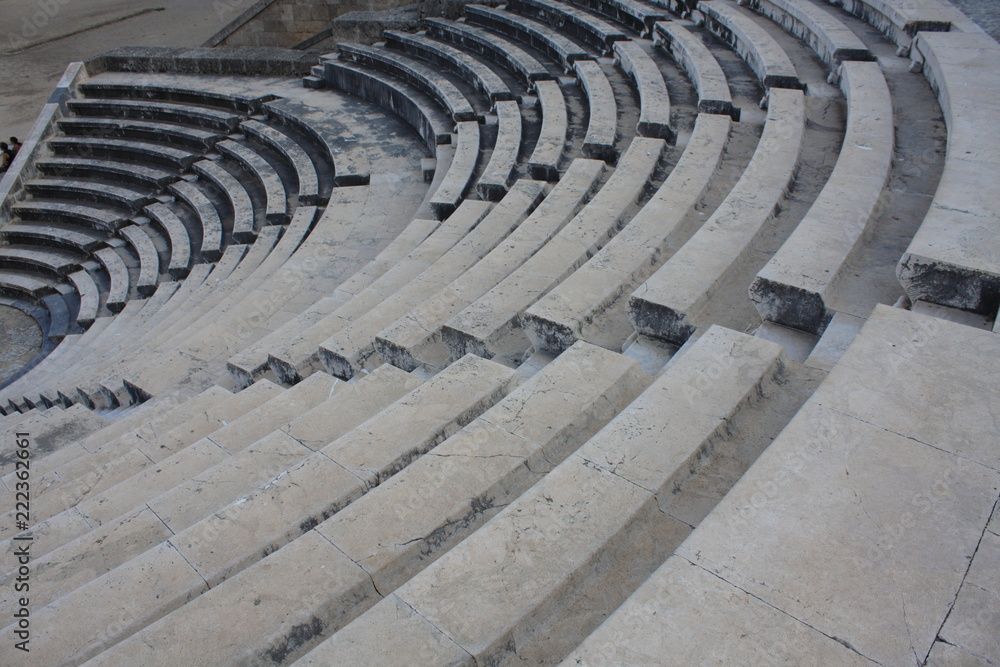 Ancient Greek amphitheater,Theater of Rhodes Island - Greece Stock ...