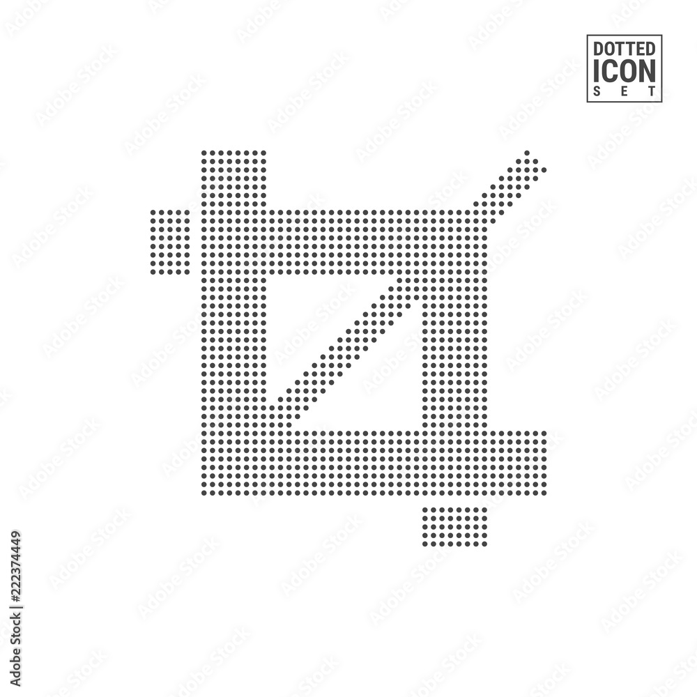 Crop Dot Pattern Icon. Cut Dotted Icon Isolated on White. Vector ...