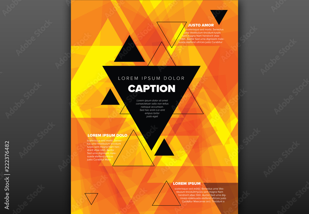 Poster Layout with Triangular Elements Stock Template | Adobe Stock