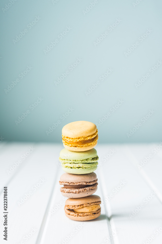 four stack of macarons Stock Photo | Adobe Stock