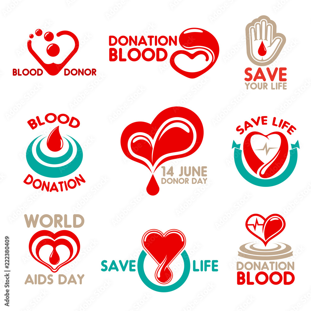 Blood donation icons for transfusion laboratory Stock Vector | Adobe Stock