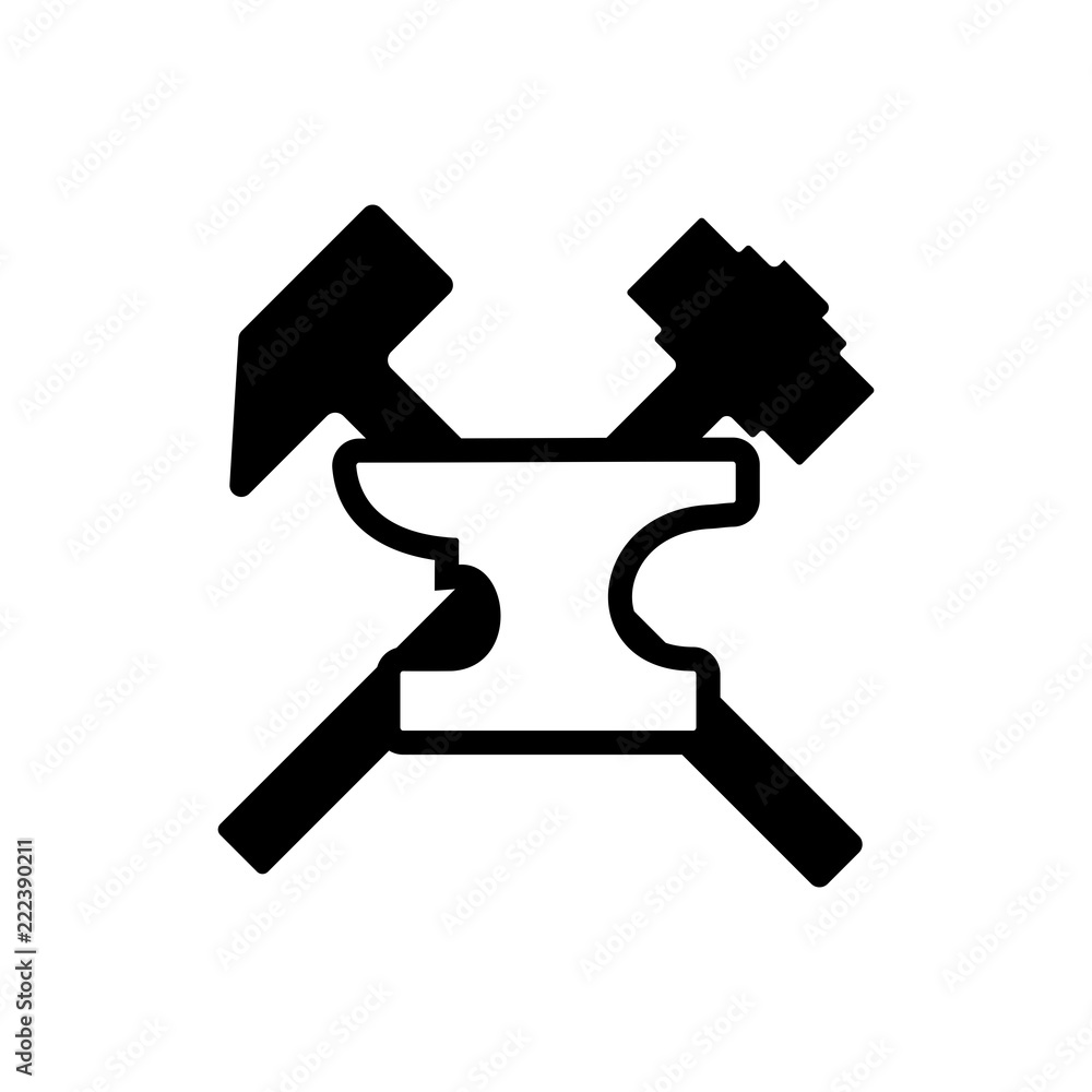 Blacksmith Logo. Industry Icon. Steel Symbol. Vector Eps 08. Stock ...