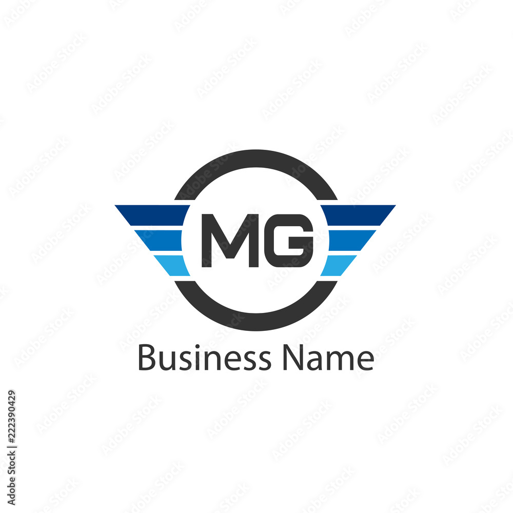 Initial Letter MG Logo Template Design Stock Vector | Adobe Stock