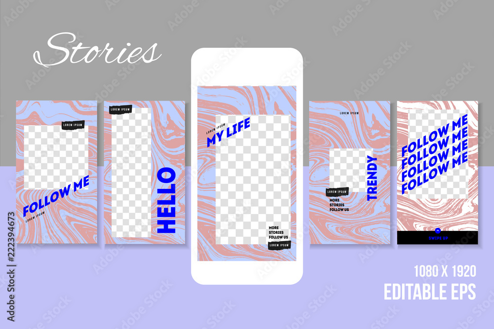 Editable Social media Stories Stock Vector | Adobe Stock