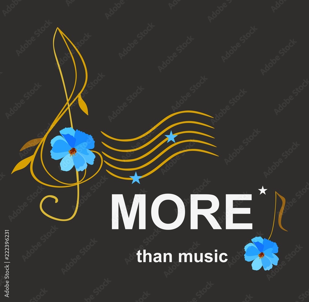 Blue And Black Music Notes Background
