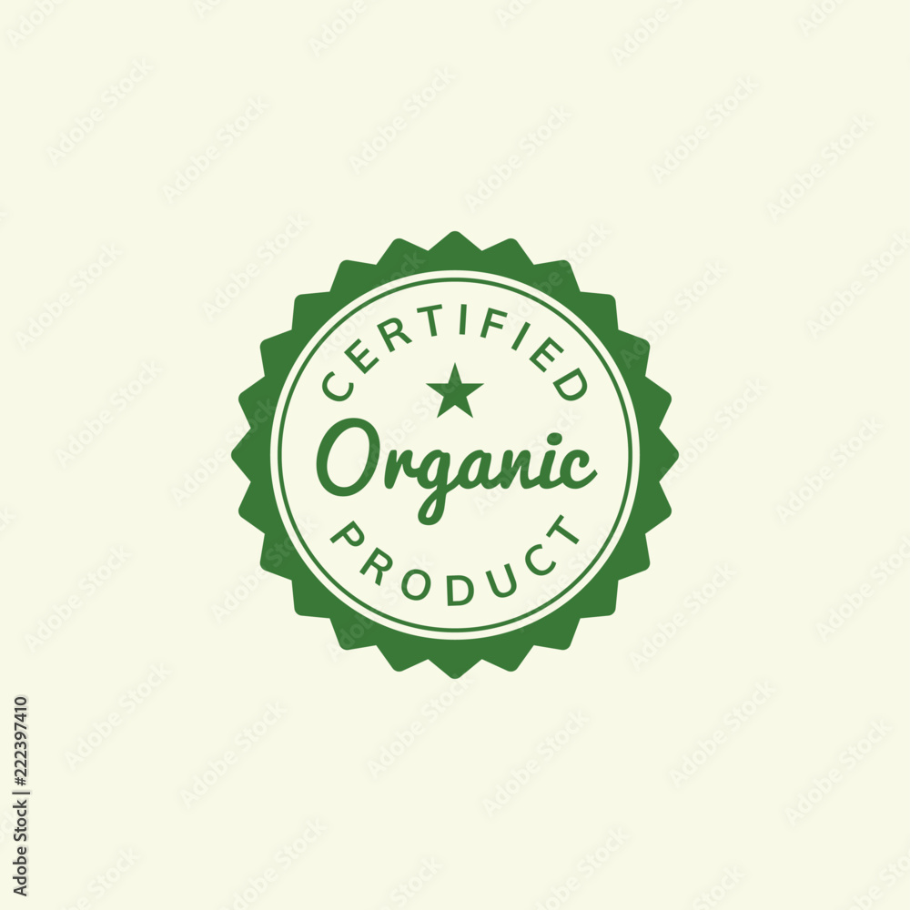Certified organic product stamp emblem ilustration Stock Vector | Adobe ...
