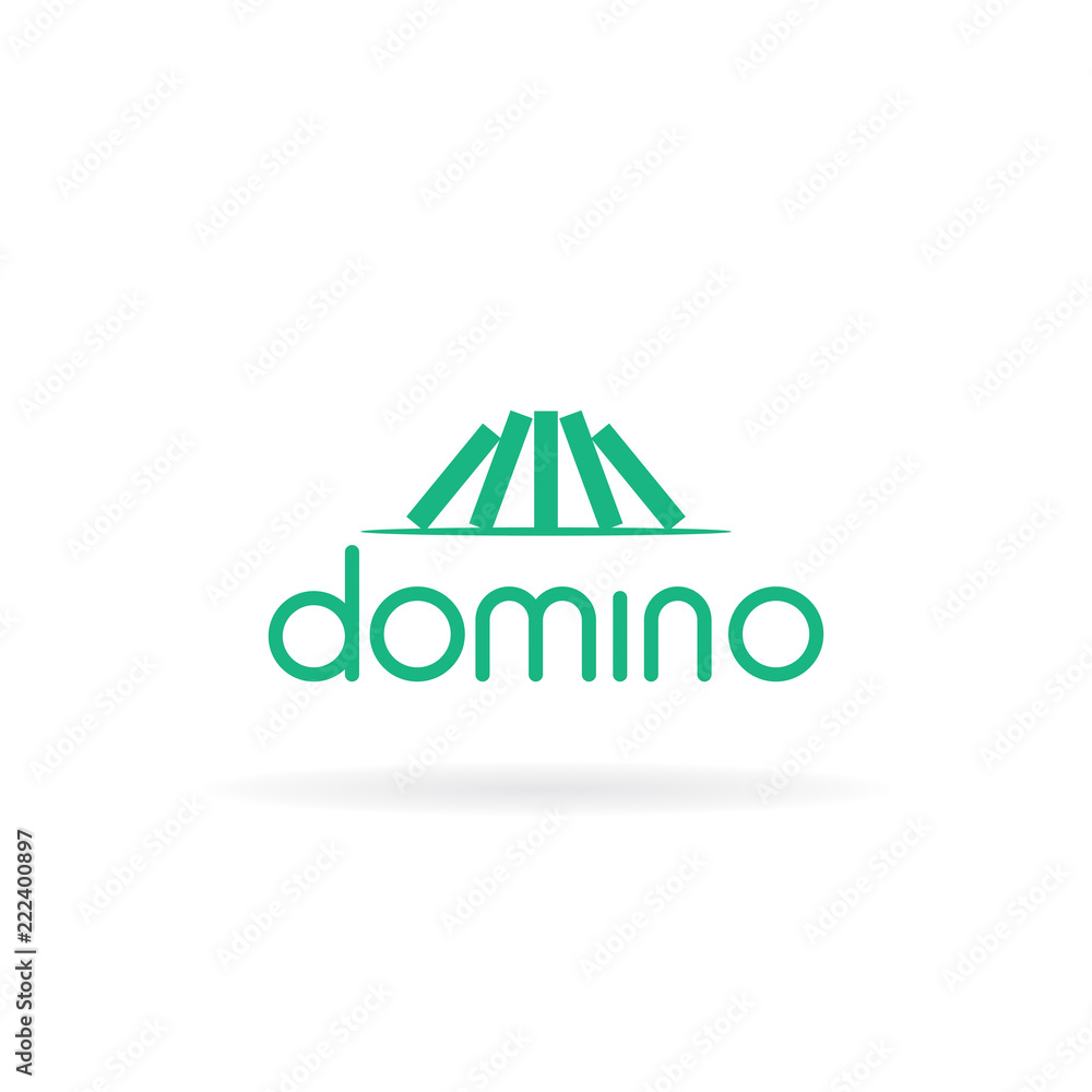 Domino logo design. Sign with falling dominos. Vector icon. Stock ...