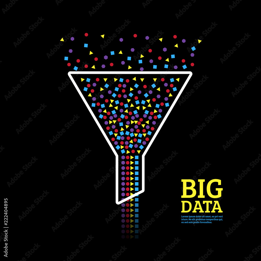 Big data visualization. Information analytics concept. Abstract ...