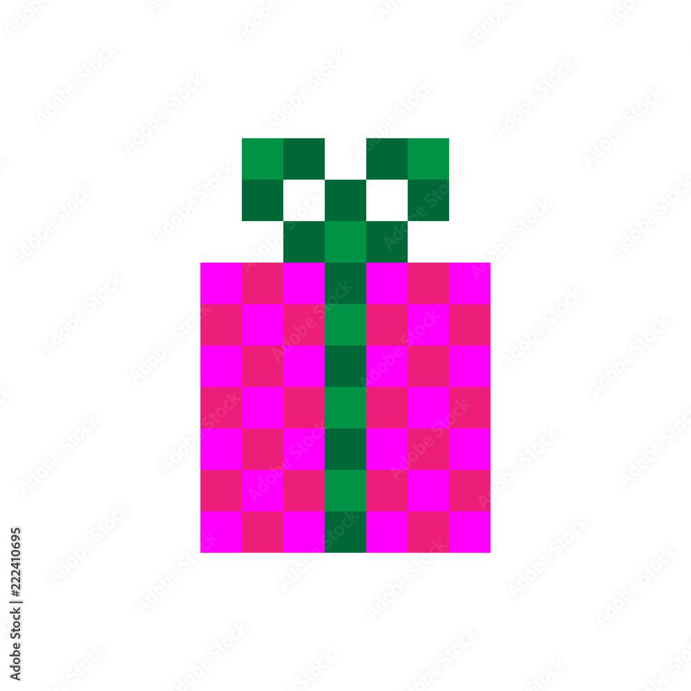 Gift box icon. Pixel art. Vector. Stock Vector | Adobe Stock
