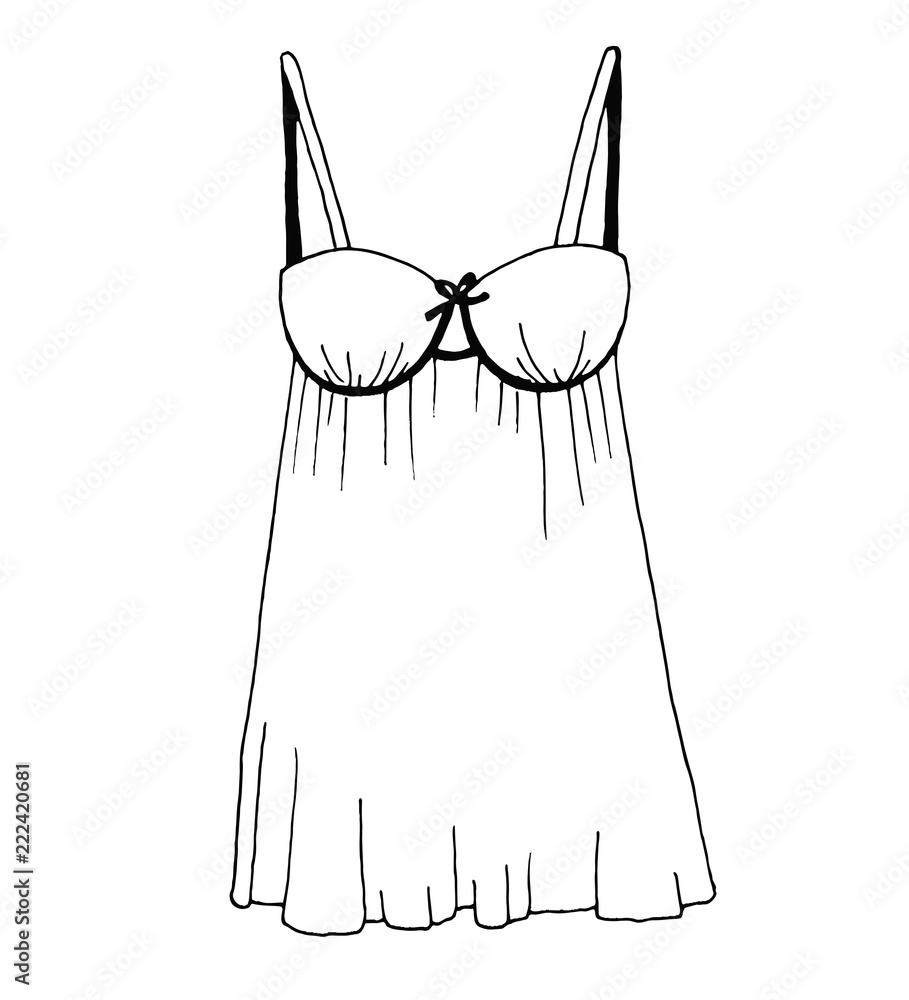 Sketch lingerie. Sexy nightgown. Vector illustration of a sketch style ...