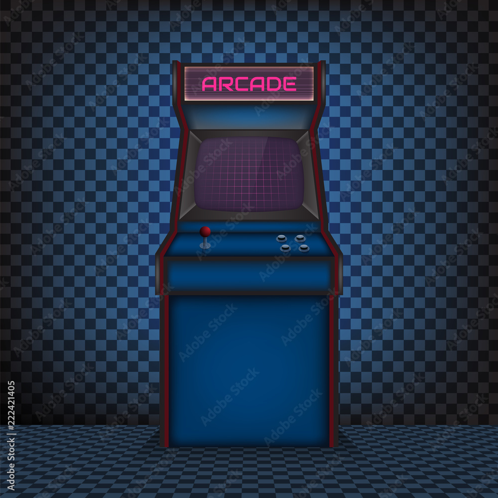 Retro arcade game machine. Vector illustration. Stock Vector | Adobe Stock Retro arcade game machine. Vector illustration. Stock Vector | Adobe Stock
