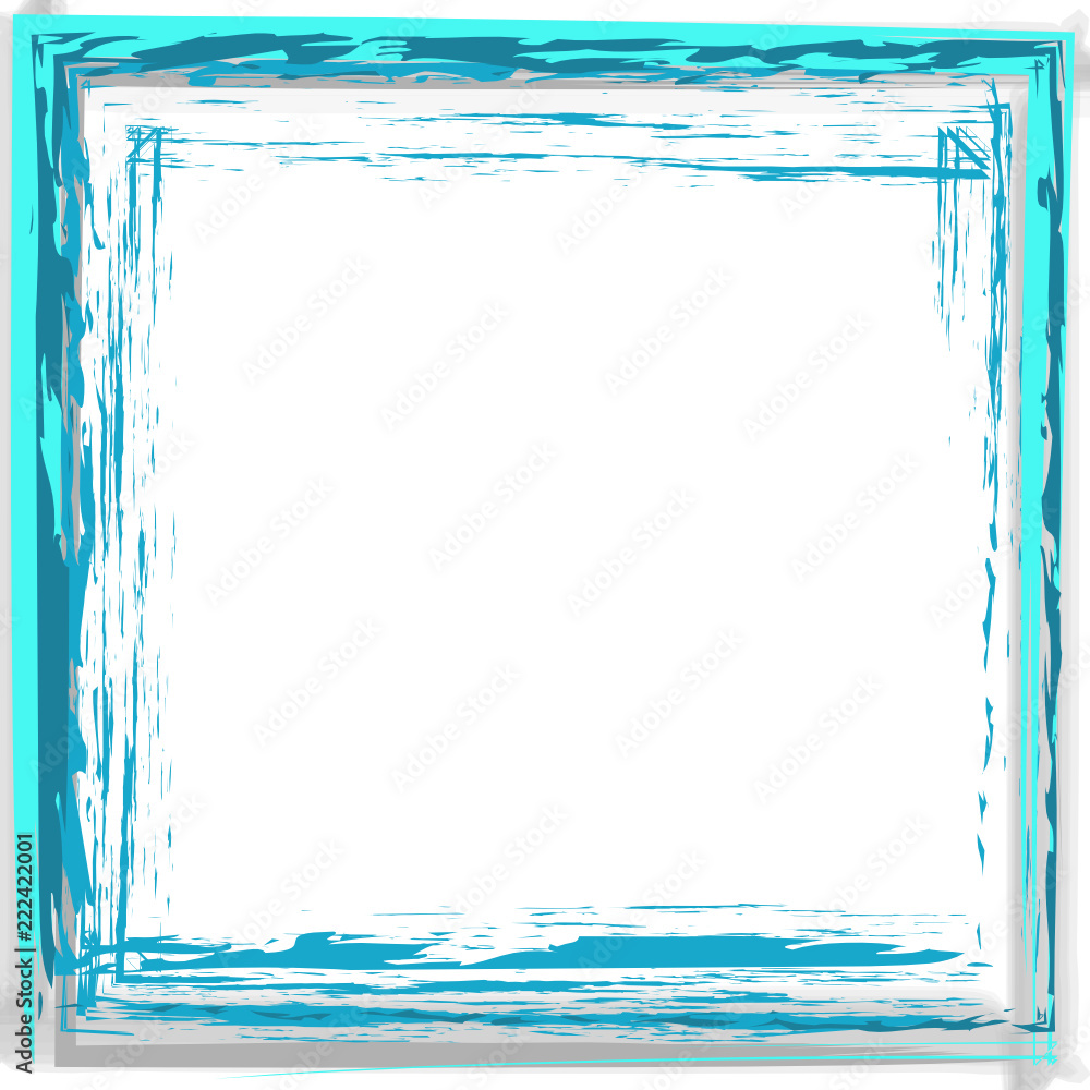 breiter dicker Rahmen Quadrat gemalt blau Stock-Vektorgrafik | Adobe Stock