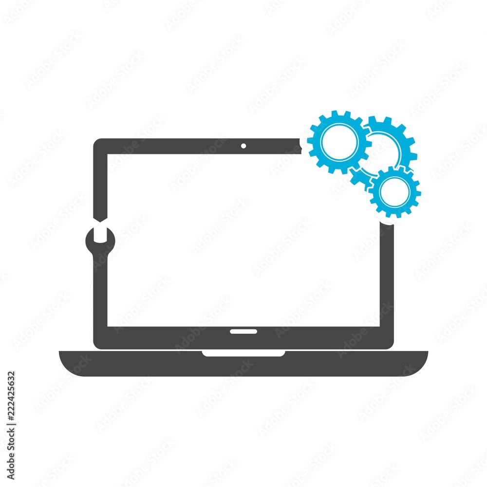 Laptop Repair Logo, Laptop Repair Icon Stock Illustration | Adobe Stock