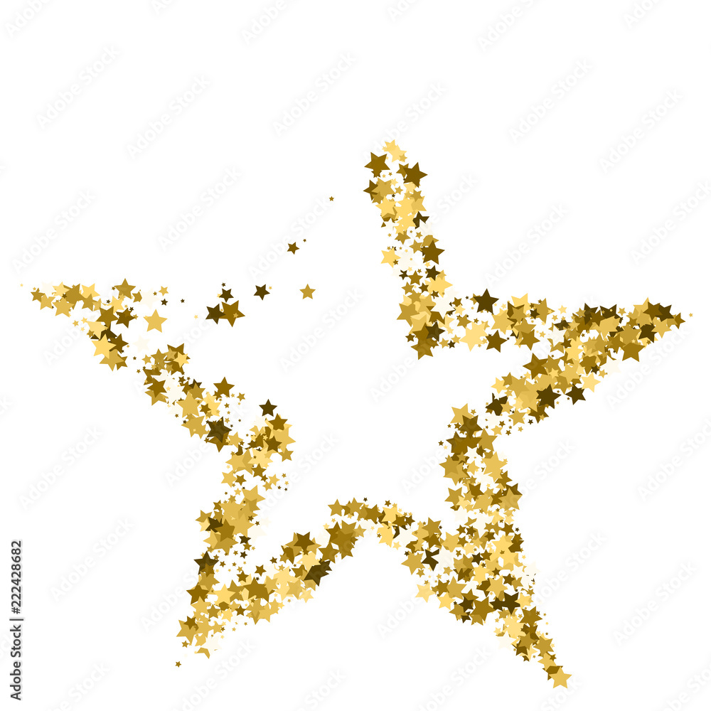 Golden star vector banner. Simple form. Template , card, vip, exclusive ...