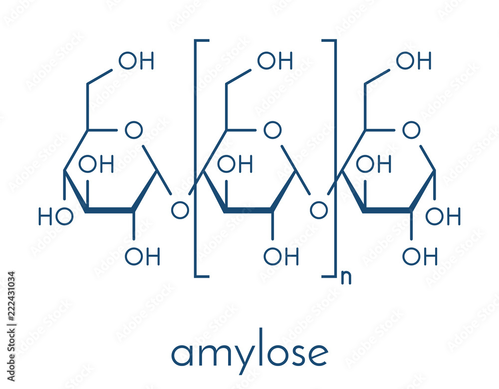 Amylose Polysaccharide Polymer Chemical Structure Component Of Starch Amylose Polysaccharide Polymer Chemical Structure Component Of Starch