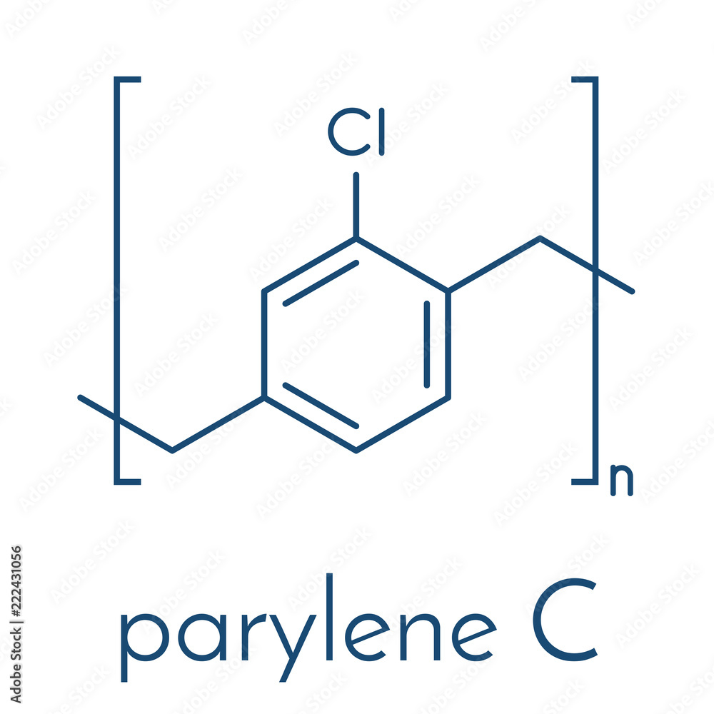 Parylene C polymer, chemical structure. Skeletal formula. Stock Vector ...