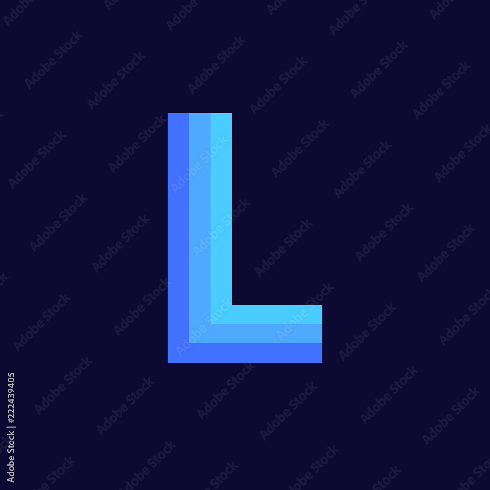 Vector Logo Letter L Blue Glowing Stock Vector | Adobe Stock