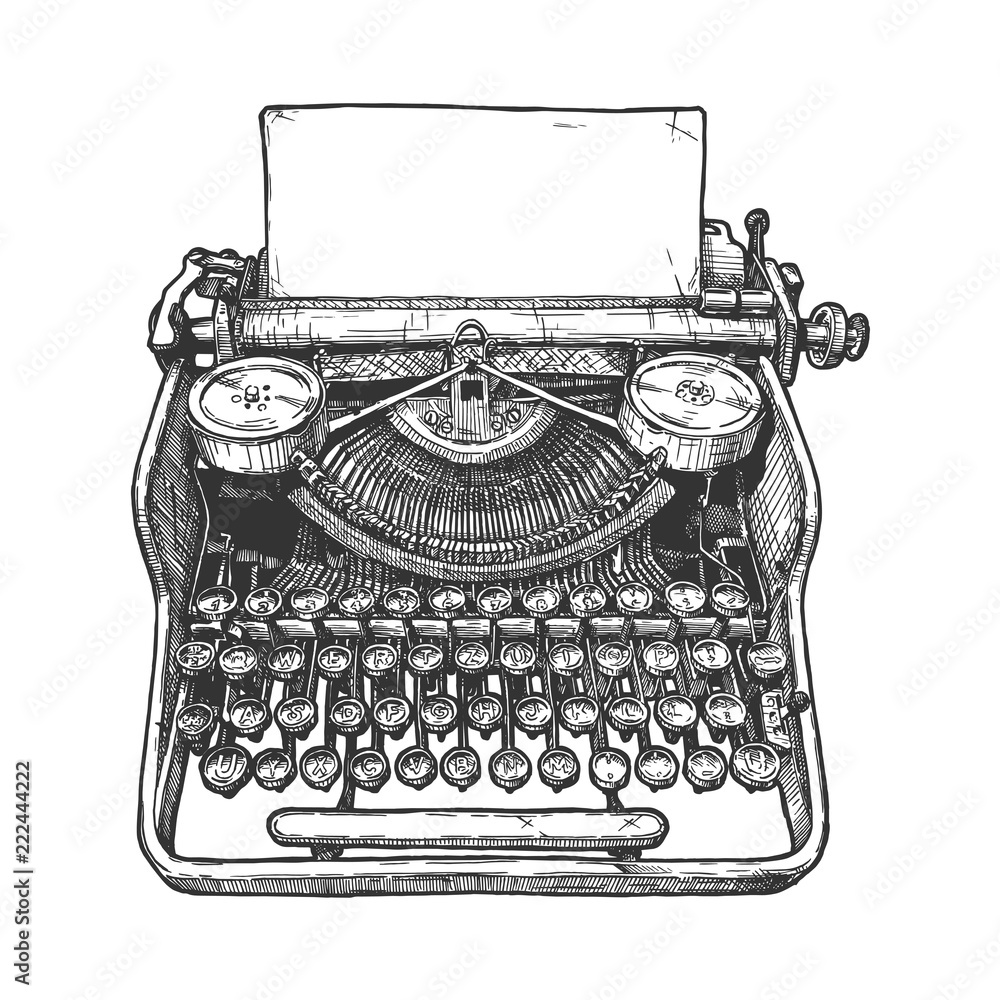 Vintage Mechanical Typewriter Stock Vector Adobe Stock