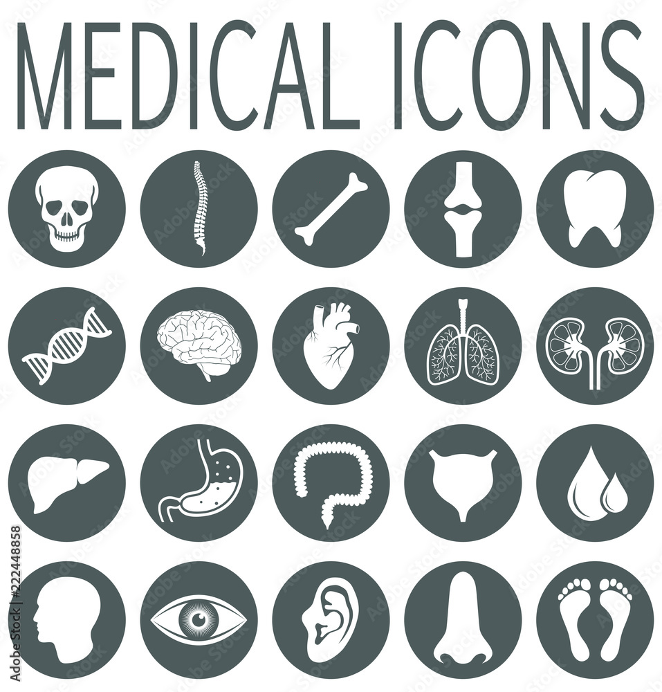 Medical health care. Human medicine research. Set medical icons with ...