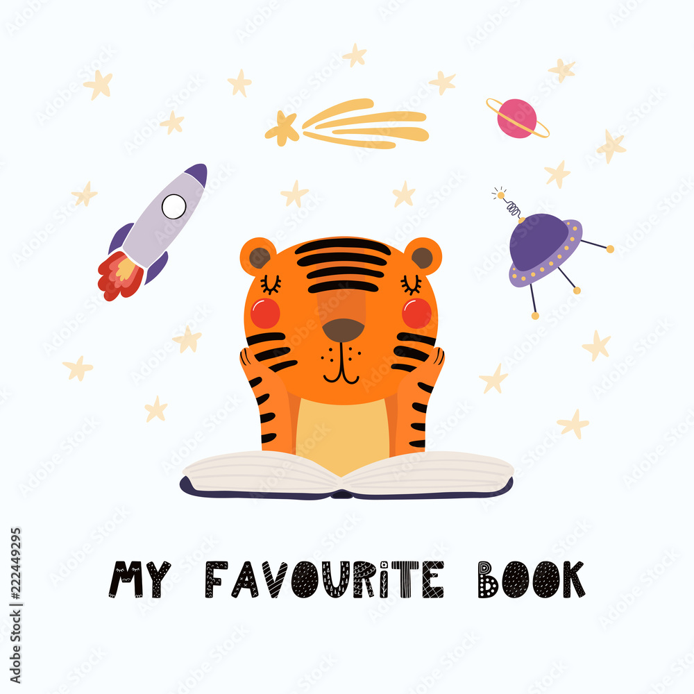Tiger Reading A Book