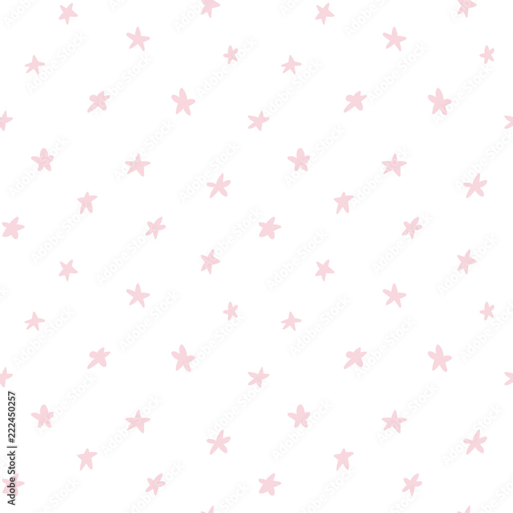 Seamless repeat pattern with stars, on a white background. Hand drawn ...