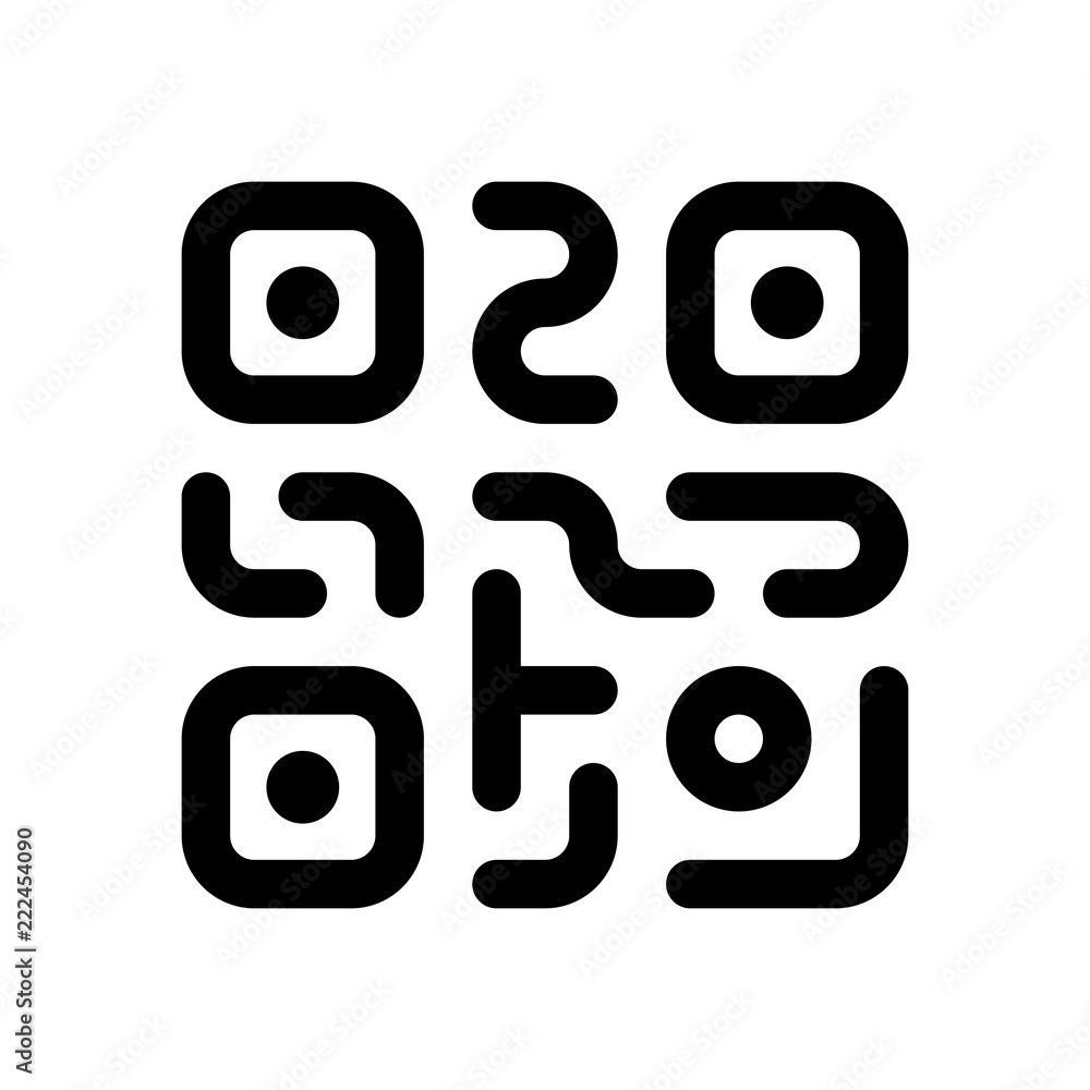 QR code. Technology icon. Simple logo. Black on white background Stock ...
