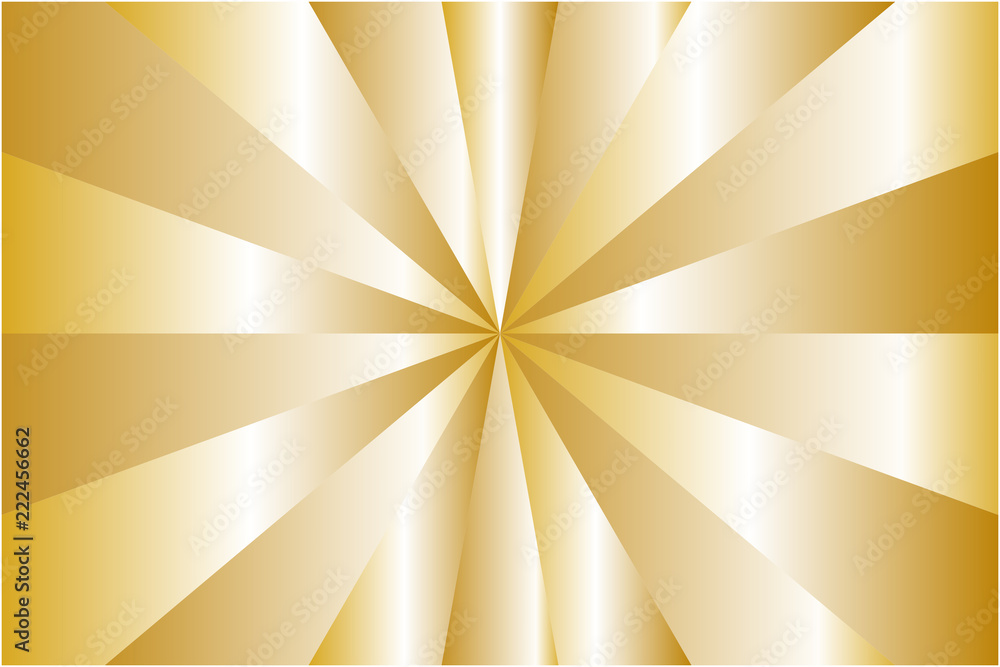 Abstract sunburst pattern, metallic gold ray colors. Vector ...