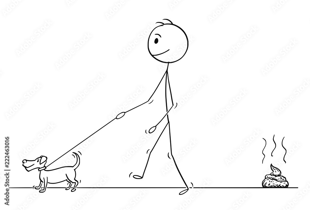 Cartoon Stick Figure Dog