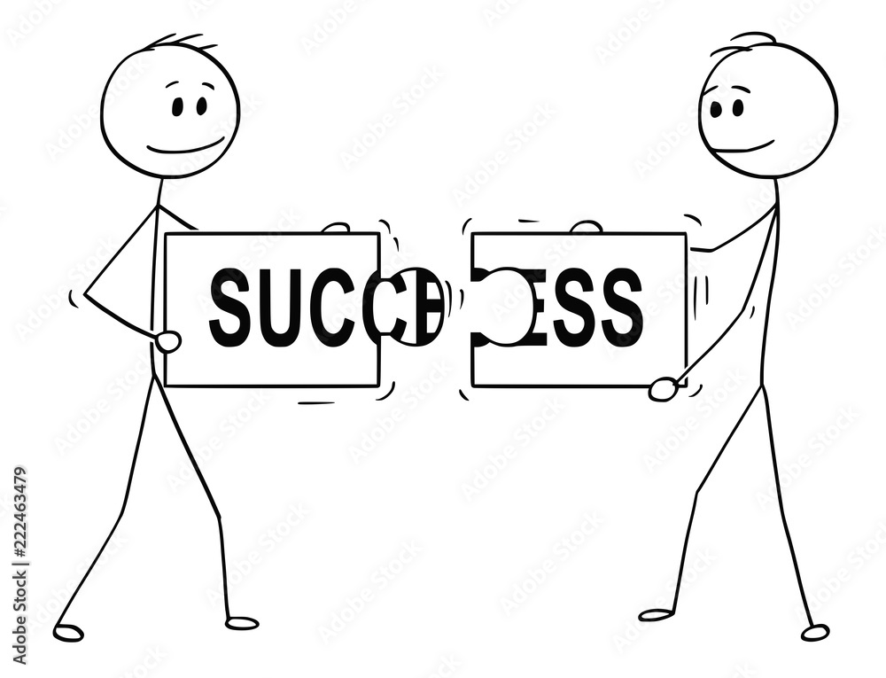 Vecteur Stock Cartoon stick man drawing conceptual illustration of two ...