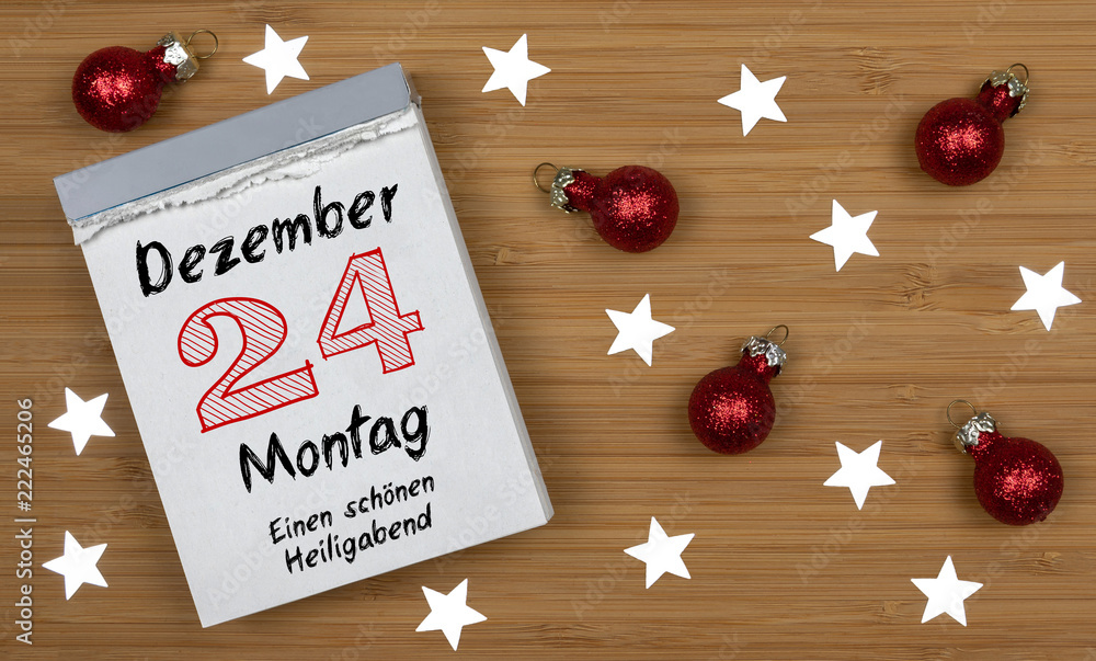 Einen schönen Heiligabend 24. Dezember Stock-Foto | Adobe Stock