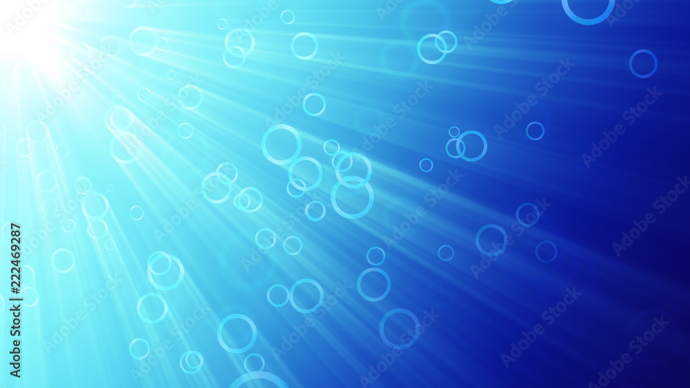 Abstract circular elements with shining light rays background suited ...