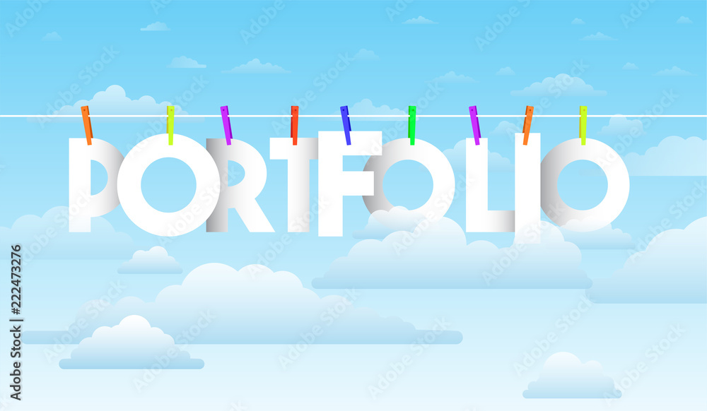 Portfolio creative word. Banner Vector Illustration Stock Vector ...