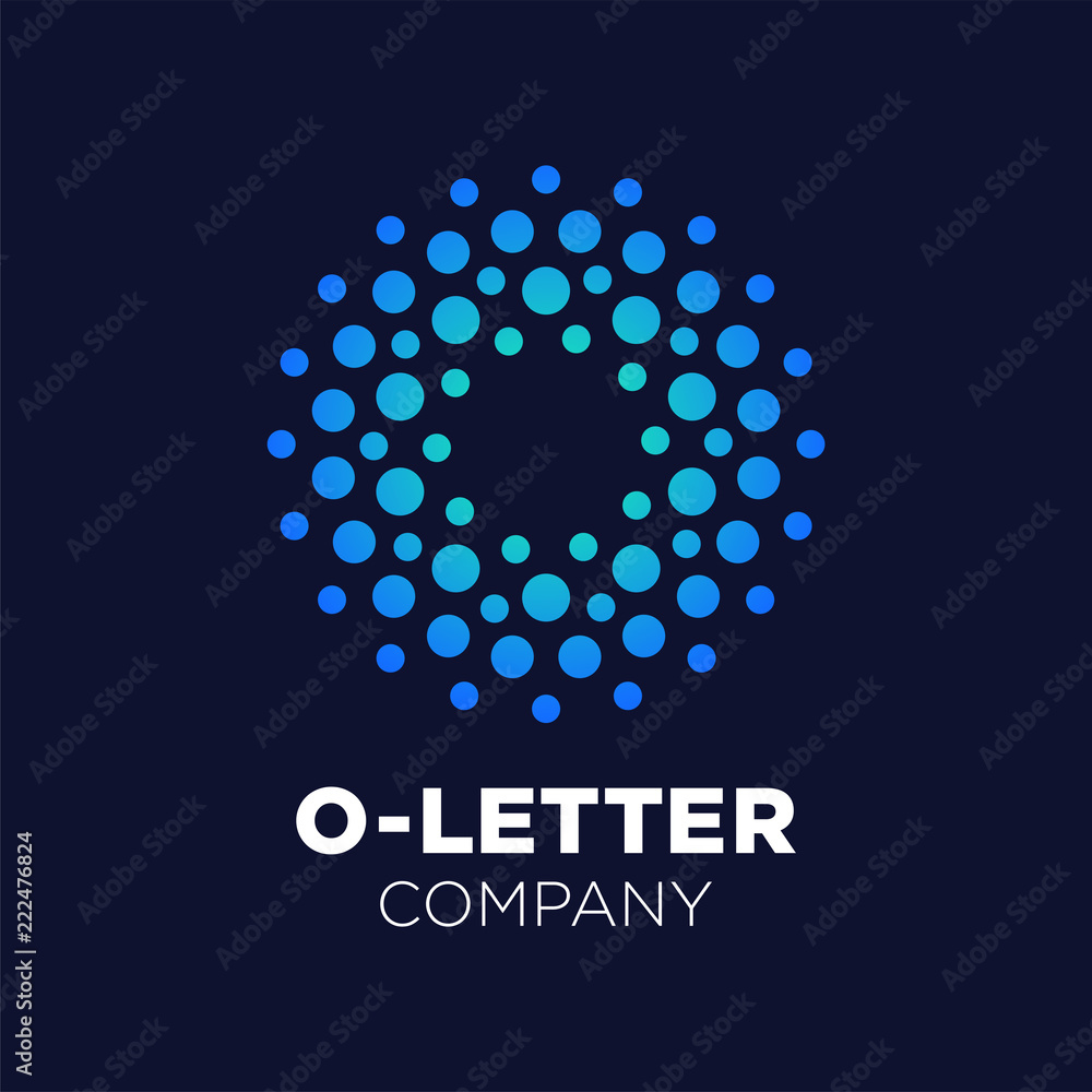 Letter O logo. Dots icon, dotted shape logotype Stock Vector | Adobe Stock