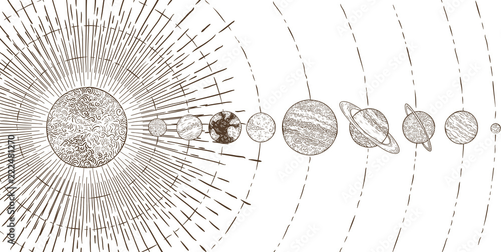 Orbital planets system. Astronomy solar systems, solars planet o Stock ...