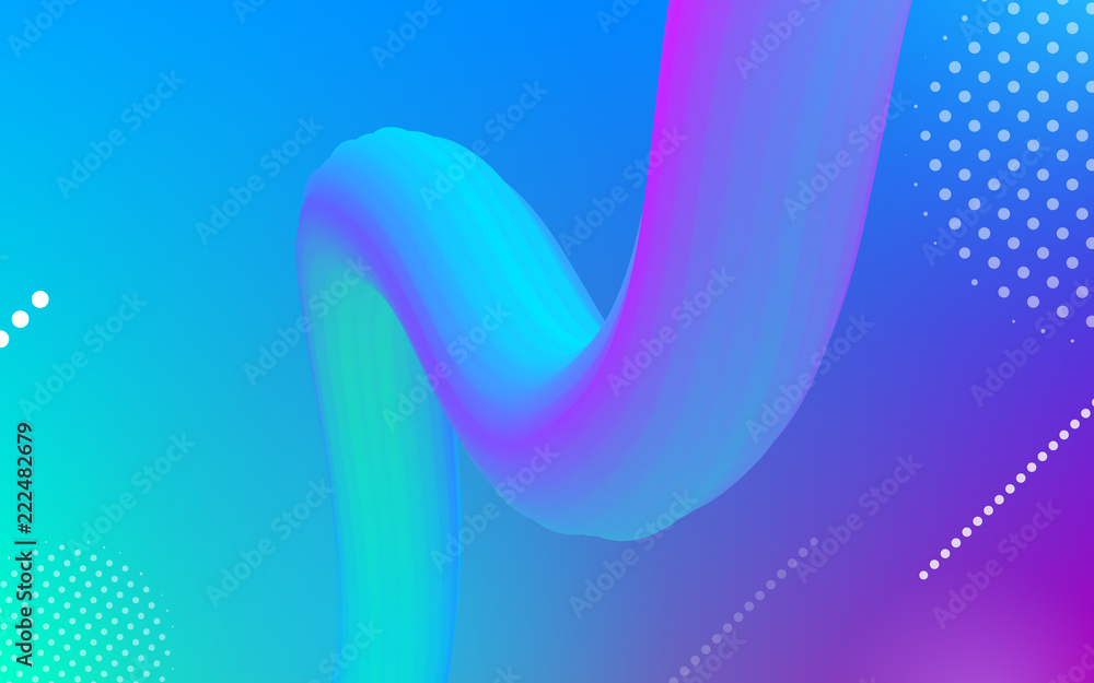 Color gradient transition of 3D digital paint stripe on neon colorful ...