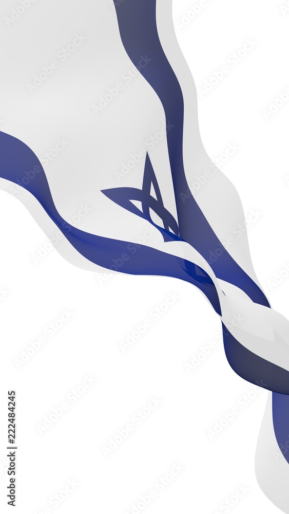 The flag of Israel. State symbol of the State of Israel. A blue Star of ...