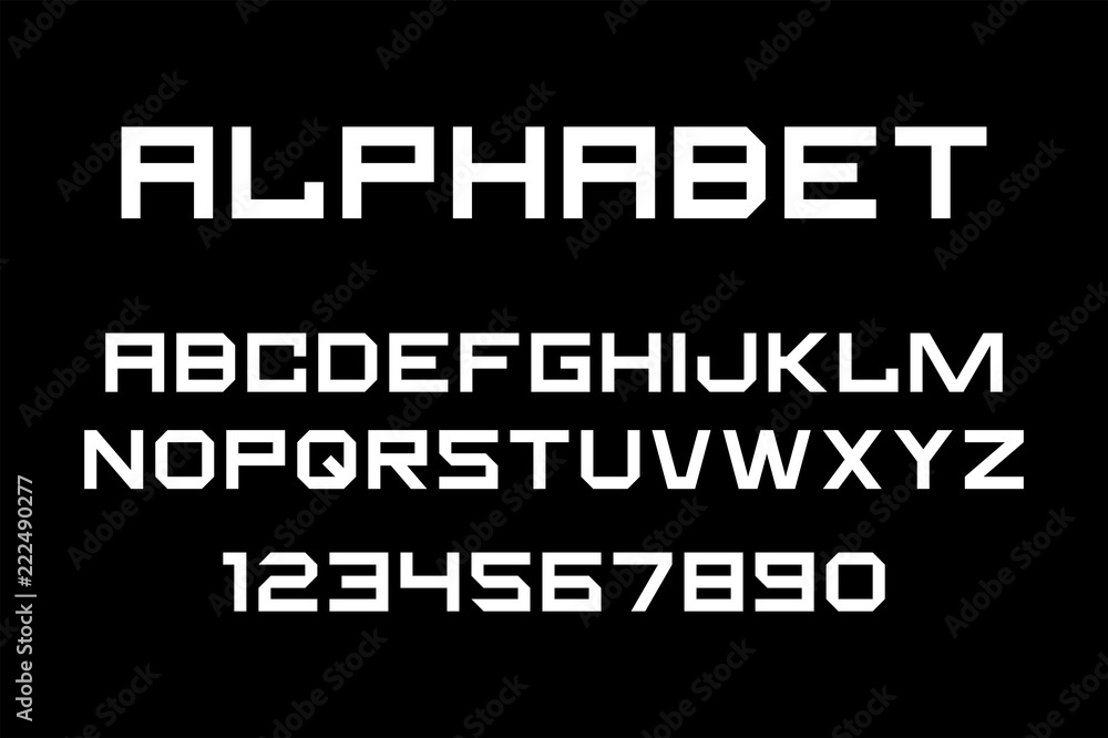 White of font and alphabet. Isolated on Black background Stock Vector ...