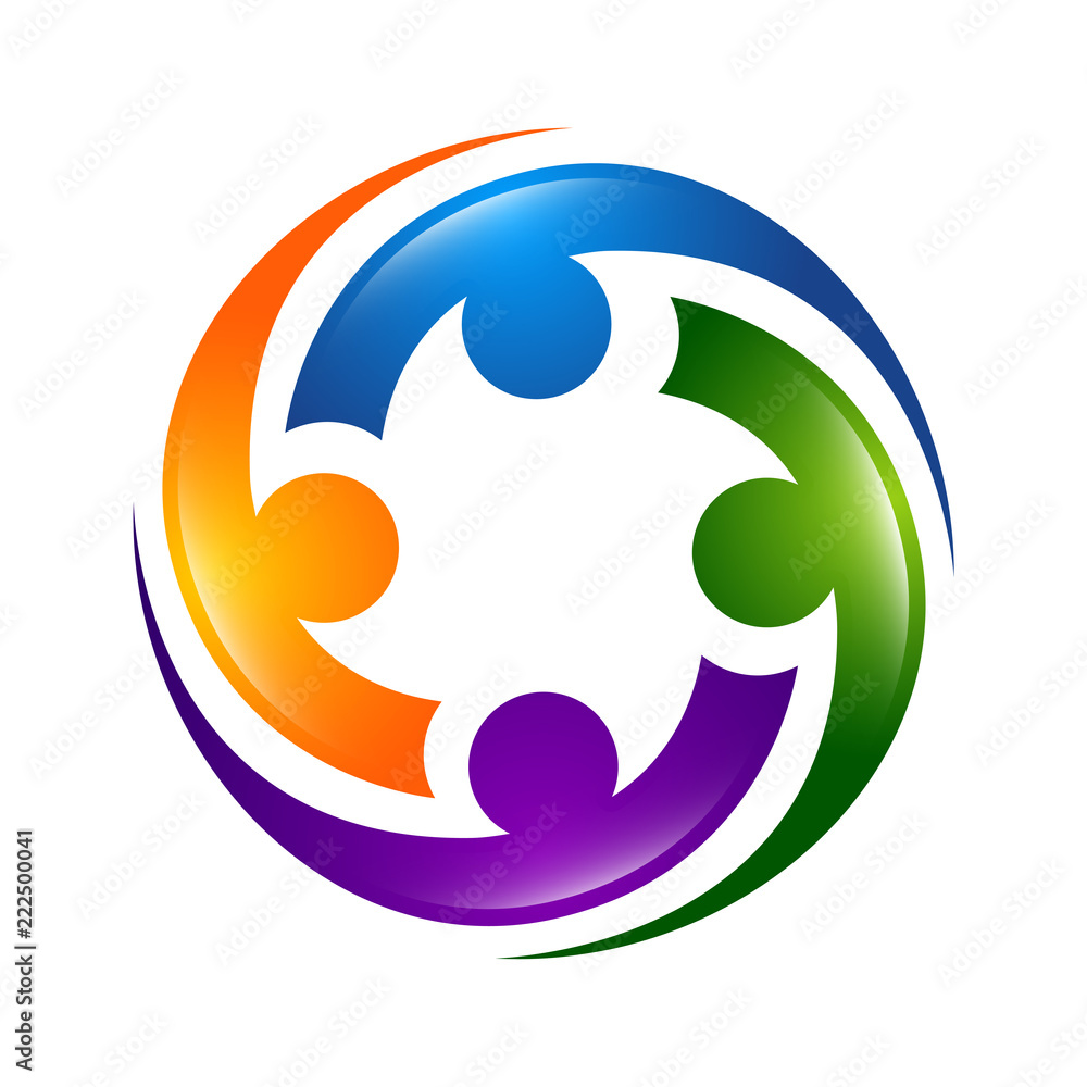 3d Abstract people icons and symbols. Technology people icon logo Stock ...