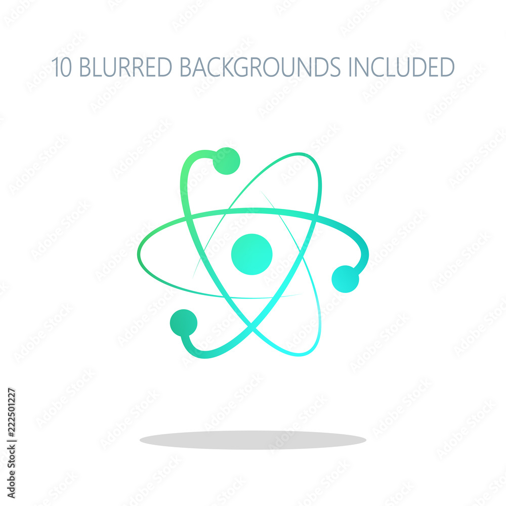 scientific atom symbol, logo, simple icon. Colorful logo concept Stock ...