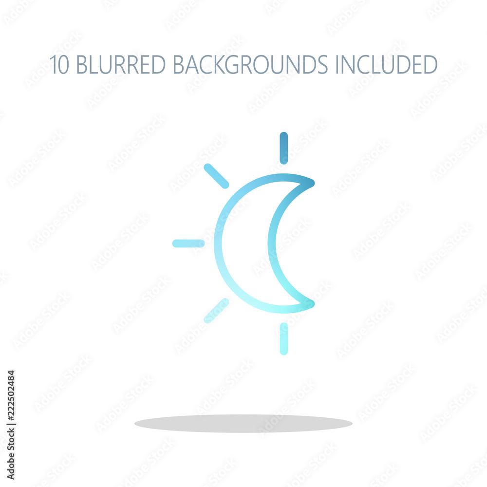 Eclipse. Simple linear icon with thin outline. Colorful logo con Stock ...