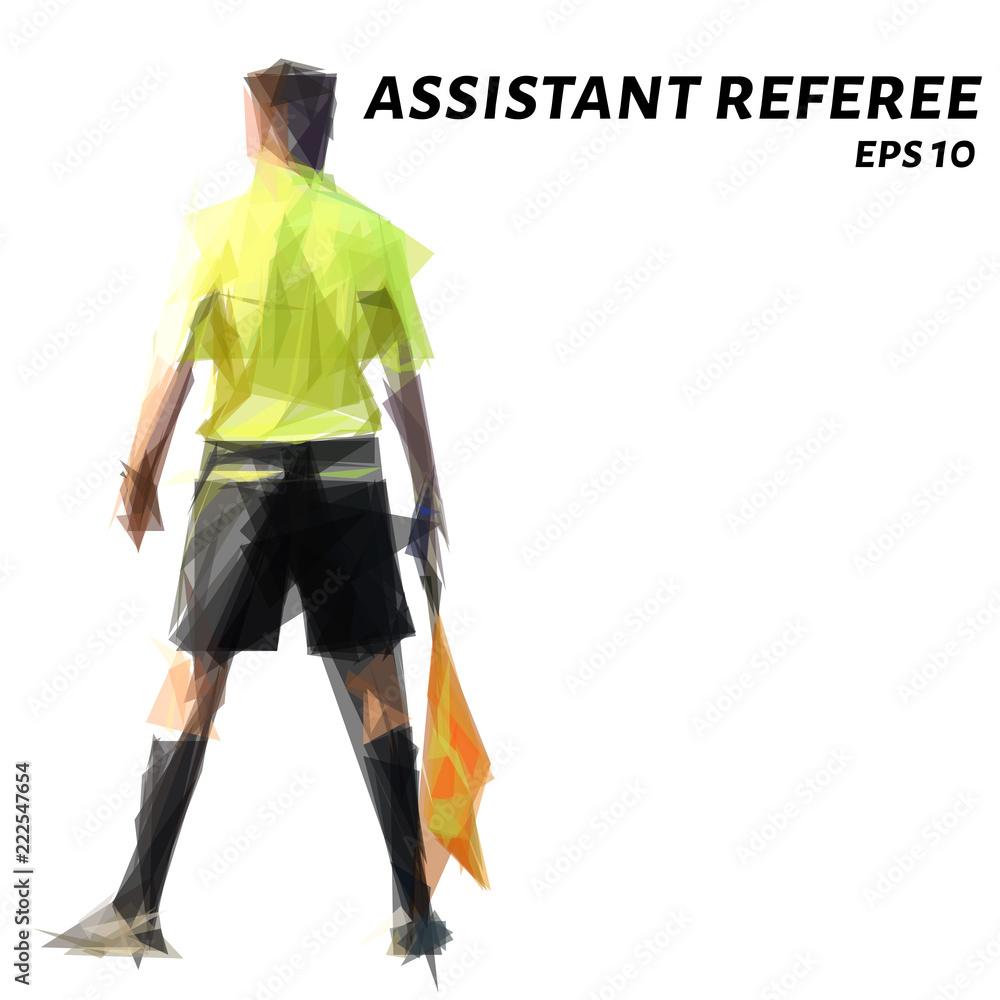 Assistant referee of the triangles. The assistant referee low poly ...