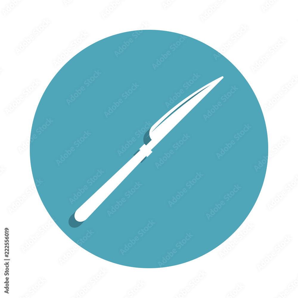 table-knife icon in badge style. One of kitchen tools collection icon ...