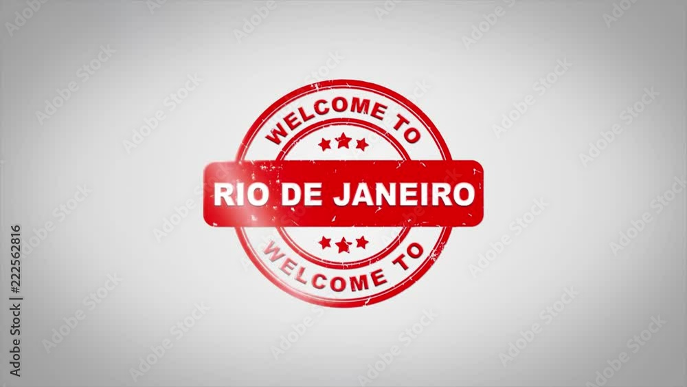 Welcome to RIO DE JANEIRO Signed Stamping Text Wooden Stamp Animation ...