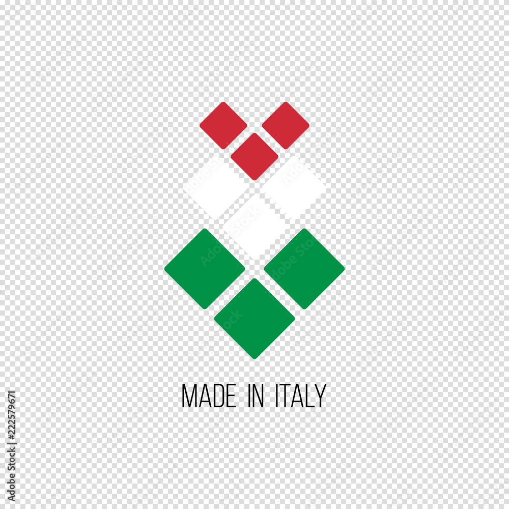made in italy, squares vector logo on transparent background Stock ...
